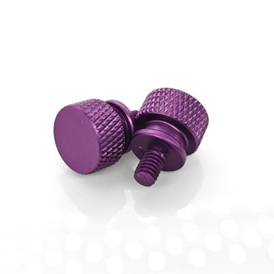 China Aircraft-Grade 6061 Anodized Thumb Screw – Elevated Shoulder & Knurled Grip for Oscilloscope for sale