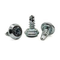 China Zinc Plated Countersunk Flat Head Self-Drilling Screw Stepped Collar & Winged Tip for sale