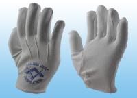 China Bleached White 100% Cotton Marching Band Gloves 260gsm with Plastic Button Sizes 6-10 for sale