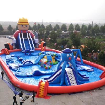 China OHO Inflatable Ground Water Park Building OH1-123 3 Years Warranty  0.9mm PVC Tarpaulin Te koop