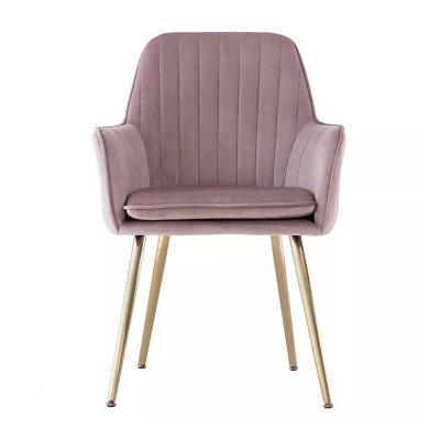 China Scandinavische stijl SH76cm moderne metalen eetkamerstoelen paars slijtvastheid Te koop