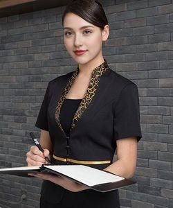China Restaurant Uniform Short Sleeve Manager Hotel Uniform for Waiter Waitress for sale