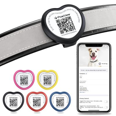 China Silicone NFC Dog ID Tag Heart Shape Pawview OEM for sale