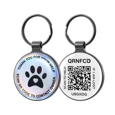 China Custom Silicone NFC QR Code Dog ID Tag with APP for sale