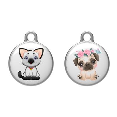 China Custom QR Code Dog ID Tag Stainless Steel Luxury Collar for sale