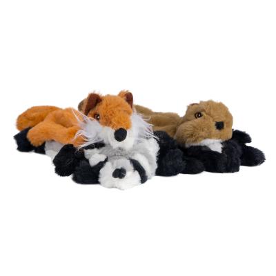 China Eco-Friendly Squeaky Weasel Dog Toys 4-Pack No Stuffing Durable for sale