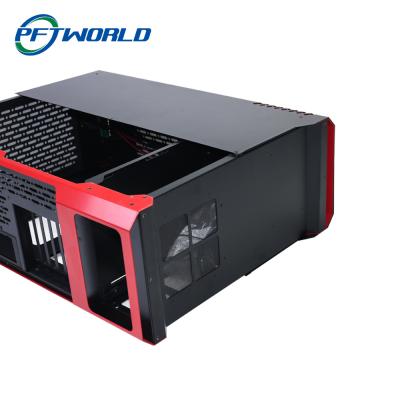 Cina Parti di alluminio rosse e nere delle parti della lamiera sottile, taglio del laser, Assemblea, saldatura in vendita