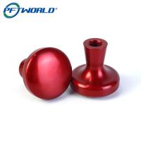 China Custom CNC Turned Aluminum Knobs, Red Anodized & Laser Engraved for sale