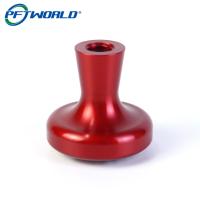 China Custom CNC Turned Aluminum Knobs, Red Anodized & Laser Engraved for sale