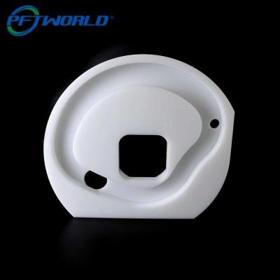 China Custom CNC Milled White POM-C Acetal Plates with Square Bore and Burr-Free Arc Slots for sale