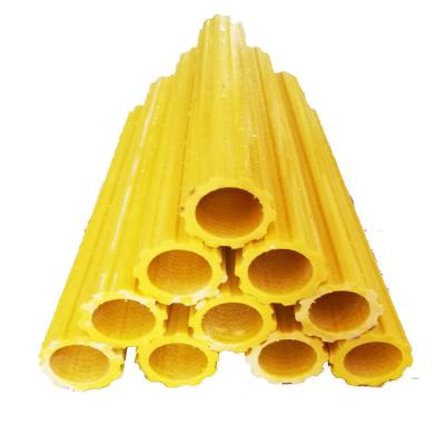 China Customized Length Strength D-Shape Round-Shape Ribbed FRP Tube for Fiberglass Ladder Steps for sale