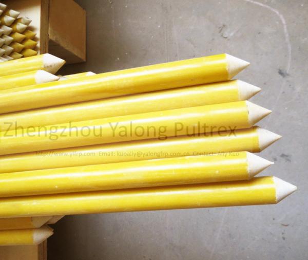 Quality Lightweight Tapered-End Strength FRP Pultruded Plastic Fiberglass Stakes for for sale