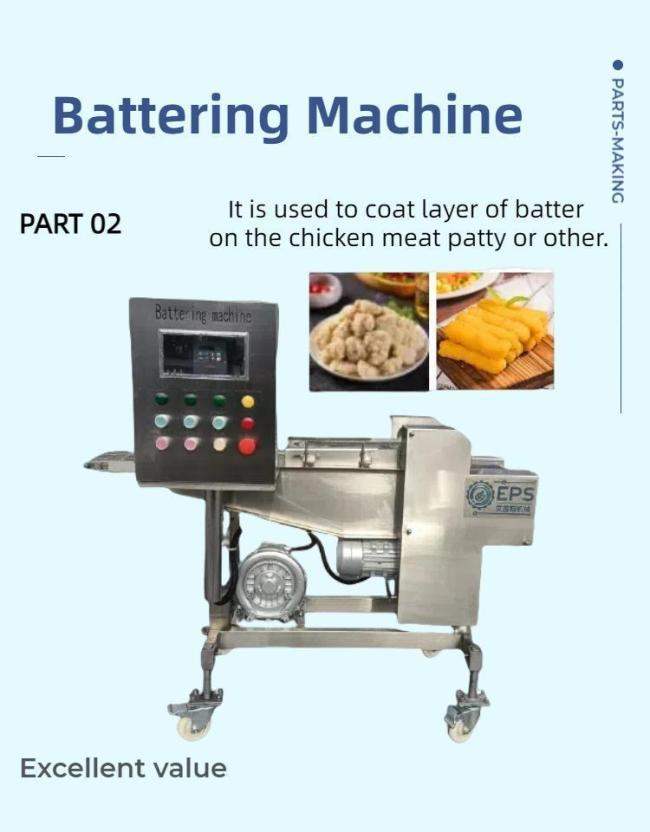 Automatic Chicken Nguggets/ Chicken Meat Pie Battering &amp; Breading Machine Food Processing Line