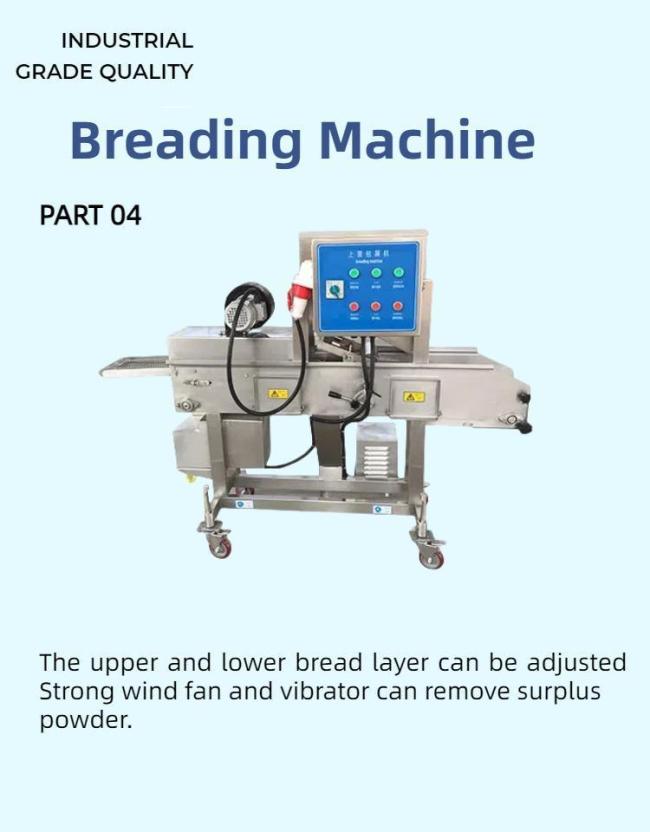 Automatic Chicken Nguggets/ Chicken Meat Pie Battering &amp; Breading Machine Food Processing Line
