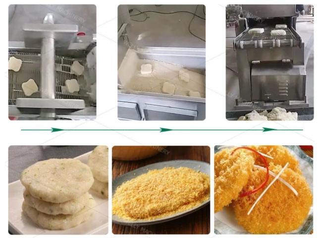 Burger Patty &amp; Chicken Nuggets Breading\/Crumbing Coating Machine Chicken Nuggets and Patty Bread Crumb Machine Fast Food Breading Coating Machine