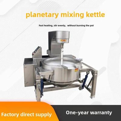 China Tiltend dubbele laag Planetair gasstoomverwarming Kookjas Ketel met roermachine Te koop