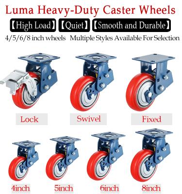 China High Elasticity Industrial PU Polyurethane Heavy Duty Loaded Castor Wheels Singel 5