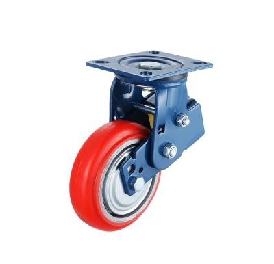 China Shock Absorbing  Heavy-Duty Spring Loaded Caster Wheels  PU Wheel 6'' Large Equipment  Wearhouse Transportation Needs for sale