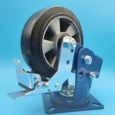 China High Load Capacity  Rubber Casters Heavy Duty Spring Loaded Wheels Singel 5