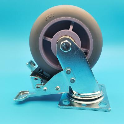 China Excellent Elasticity and Shock Absorption Industrial heavy duty  wheels Load-Bearing TPR rubber core casters singel 5