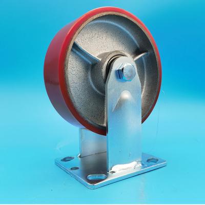 China Industrial Heavy Duty Wheel Caster Polyurethane PU Casters Side Brake Swivel For Logistics Facilities Where Heavy Loads for sale
