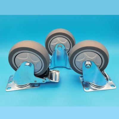 China Quiet Industrial Casters Medium-Duty Single-Axis TPR Wheels Castors Singel 4 