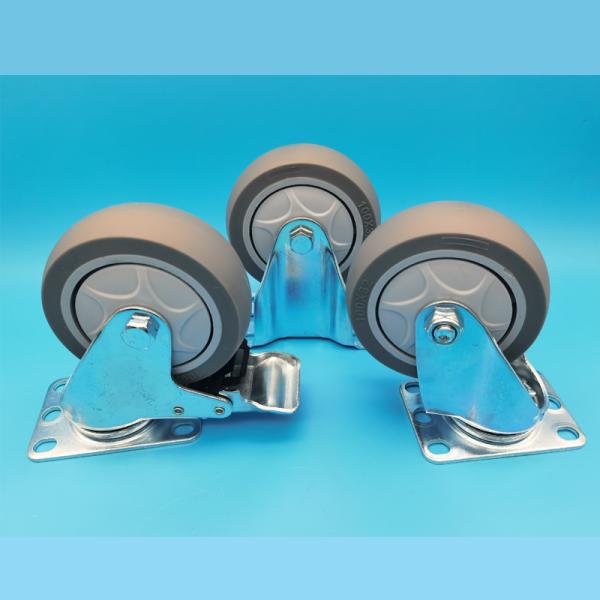 Quality Quiet Industrial Casters Medium-Duty Single-Axis TPR Wheels Castors Singel 4 