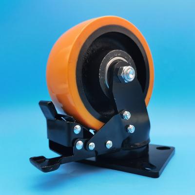 China Polyurethane Wheels With Bearings Larger Extra Heavy Duty Ball Caster Steel Wheel  Singel  6