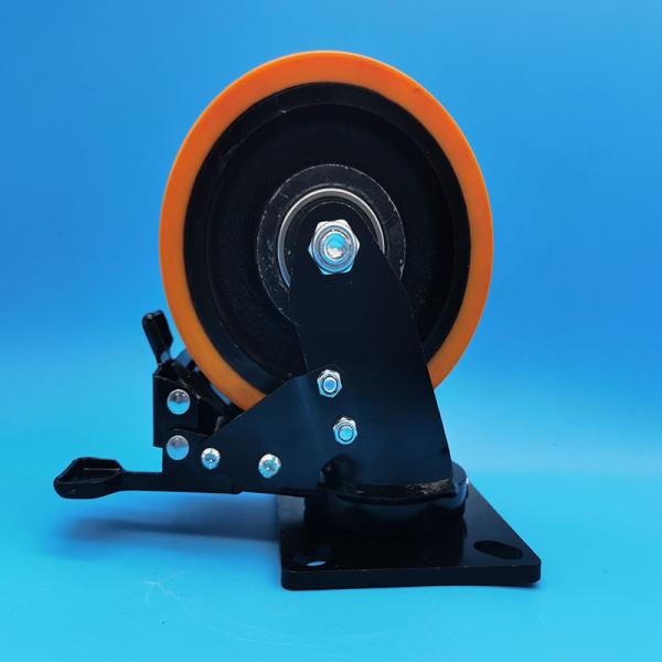 Quality Big Caster PU Polyurethane Wheels Bearings  Extra Heavy Duty Ball Caster 8