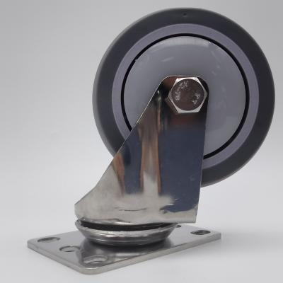 China Thermoplastic Rubber RPR  Medium-Duty  Stainless Steel Castors Single 3 Inches Ball Casters With Bearing For Medical Equipment Trolleys for sale
