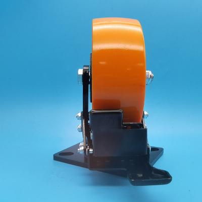 China Extra Heavy Duty Steel Brale Bearing Caster Polyurethane PU Casters For Trolley For Heavy Loads  Equipment for sale