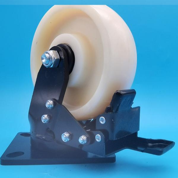 Quality Lockable Heavy Duty Nylon Wheels Supper Extra Heavy Duty Casters  Ball Caster Steel Brake Singel  8