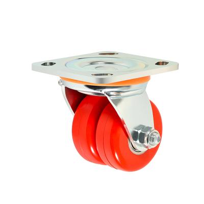 China High Load Capacity  Heavy Duty Dual-Wheel Swivel Caster PU Caster Adaptive More Industry Appliance for sale
