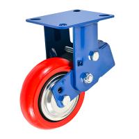 Quality Industrial PU Casters Spring Loaded Caster Wheels Iron Core Singel Castors 4" for sale