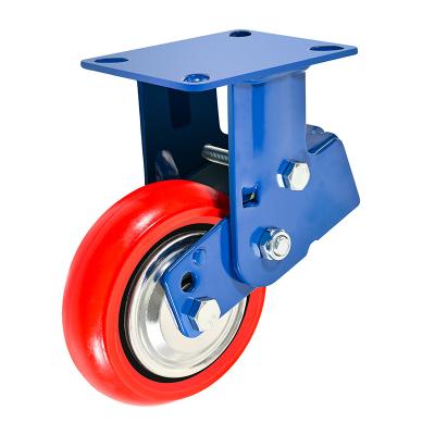 China Industrial  PU Casters  Spring Loaded Caster Wheels Iron Core Singel Castors 4