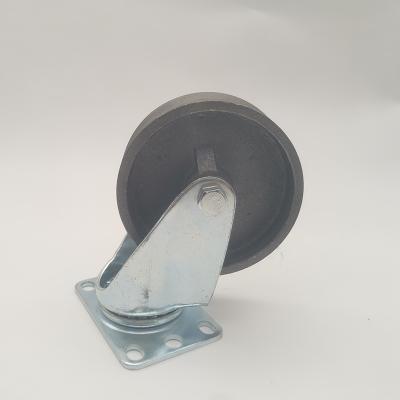 China High Load Capacity Cast Iron Casters operable from -20℃ to 300℃ Rust Prevention concrete mixer wheels. for sale