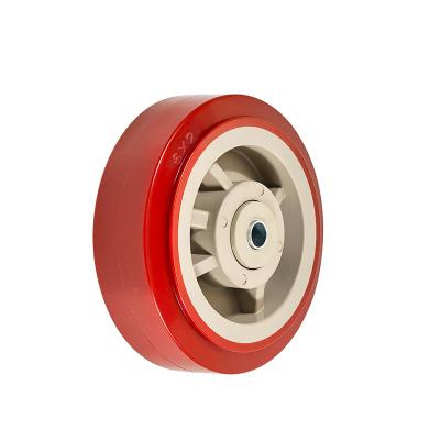 China Heavy Duty  Industrial Caster Flat Pu Wheel Tread Mold  Pp Core Wheel-ball Bearing Loadind Capacity 270-400kg for sale
