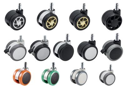 China Lockable Swivel Plastic Caster Wheels with Ball Bearing for Furniture and Office Chairs for sale