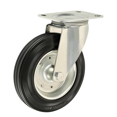 China Black Industrial  Heavy Duty Wheels Oil Resistant Rubber Wheels 200kg For Carts Hand Trucks Forklifts Factory Direct Worldwide Shipping for sale