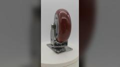304 stainless steel heavy duty red pu rigid   caster