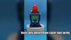 heavy duty polyurethane caster dual spring  shock absorbing automotive packaging casters