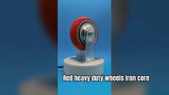 Red heavy duty wheels Iron core PU  swivel casters