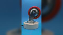 Red heavy duty wheels Iron core PU  riigid  casters