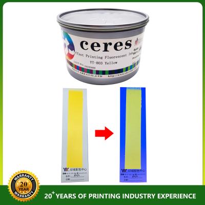 China Yellow UV Offset Ink with 1KG/CAN Packaging and Granula Size Less Than 5 Micron for High-Speed Printing for sale