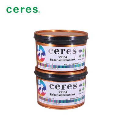 China CERES YY-104 Solvent Based Desensitizing Ink for Carbonless Copy Paper in 1kg/tin and 15 tins/carton Packaging for sale