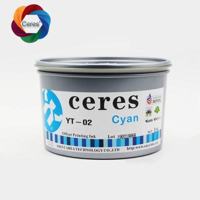 중국 CERES 고농도 비독성 UV 오프셋 인쇄 잉크 종이 CMYK 색상 1kg/통 판매용