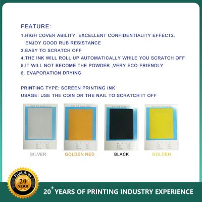 China PVC PET Security Printing Ink Scratch Off Ink for sale