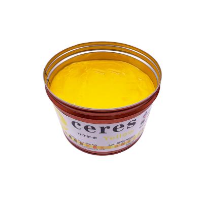 China CMYK Solvente Base UV Offset Tinta Ceres Secagem Rápida 12kg Cartão Amarelo Impressão à venda
