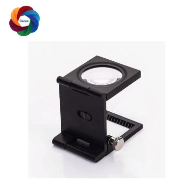 China Linen Tester 15x LED Folding Magnifying Glass Scale Metal 2 Button Cells for sale