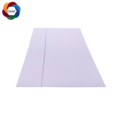 China A4 Hologram Security Bond Paper  With Watermark Cotton UV Invisible Fiber for sale